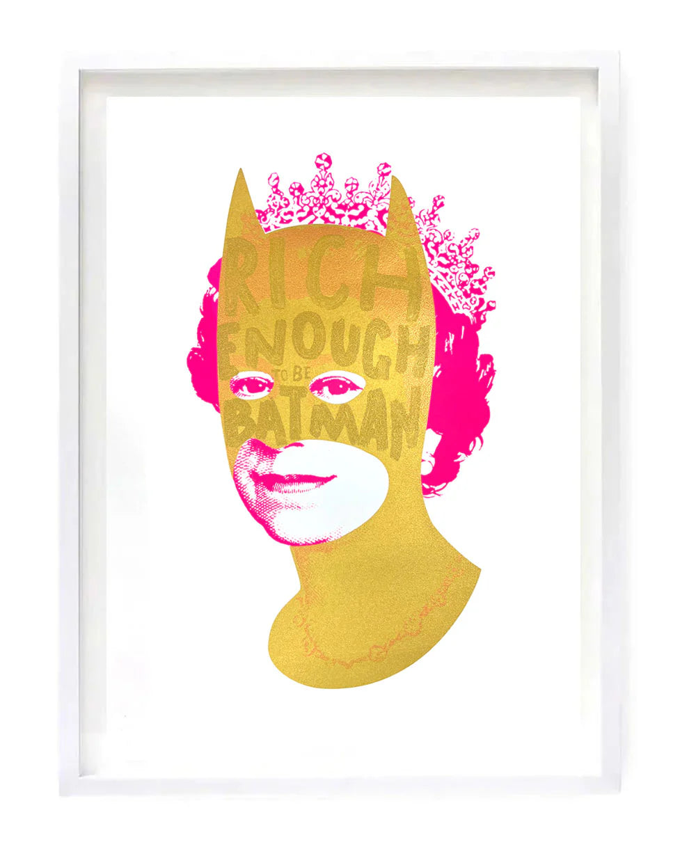 Heath Kane, Rich Enough to be Batman - Gold and Neon Pink, 2025 – Smolensky Gallery