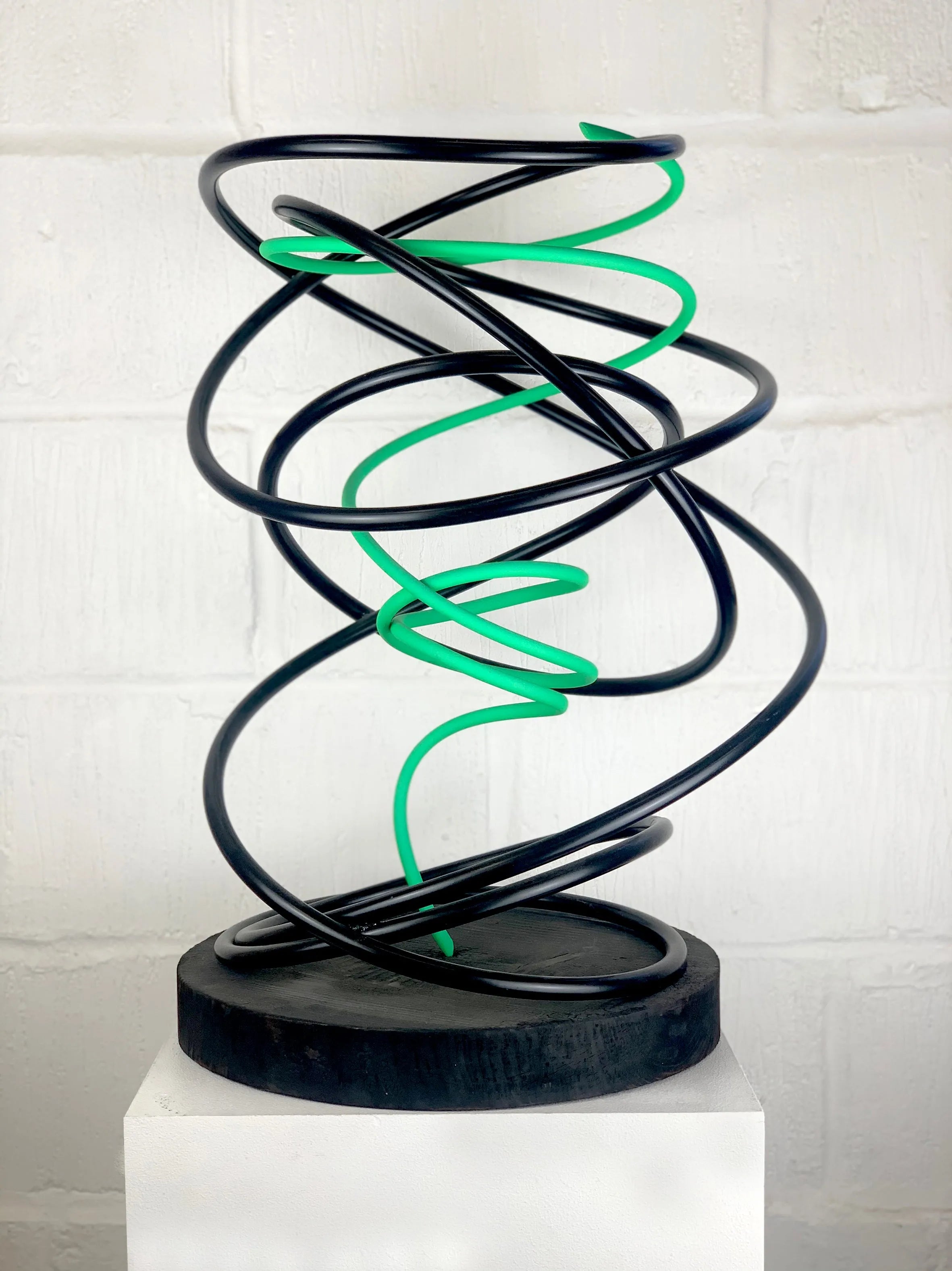 Mark Beattie's Green in Black Spiral | Contemporary Copper Sculpture – Smolensky Gallery