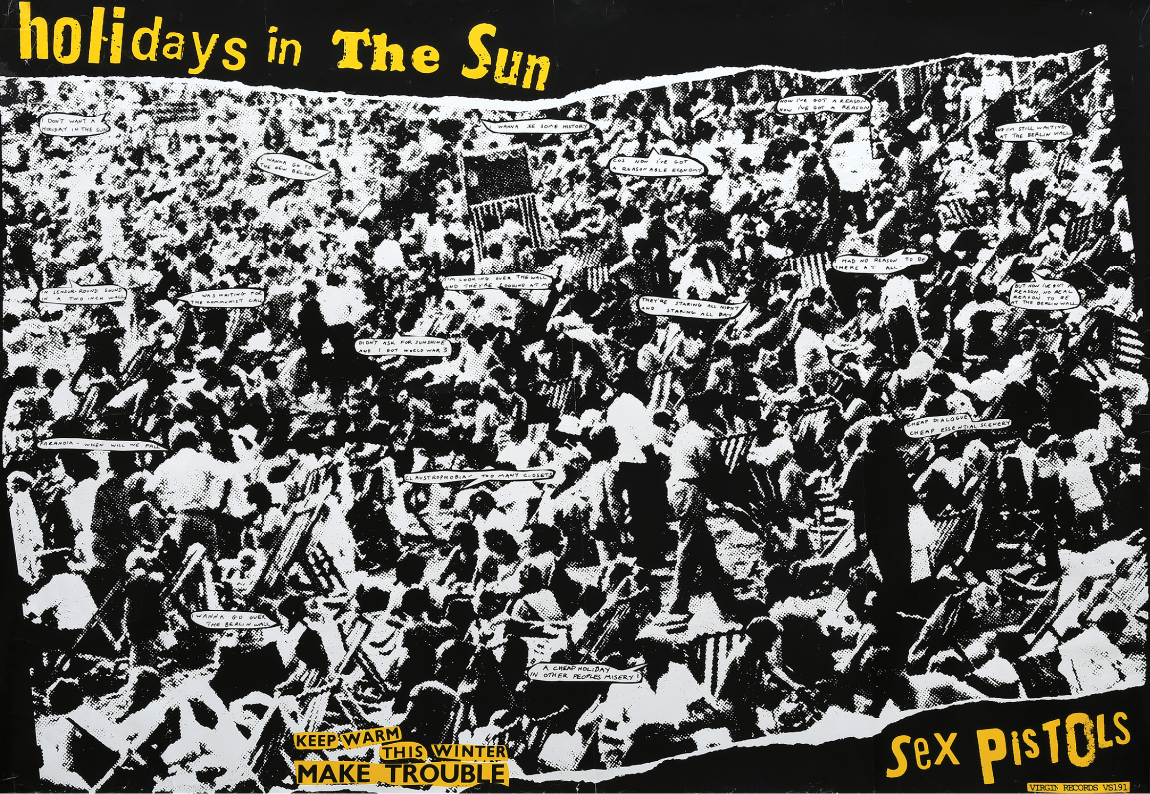 Jamie Reid, Holidays In The Sun Sex Pistols Original Poster, 1977 ...