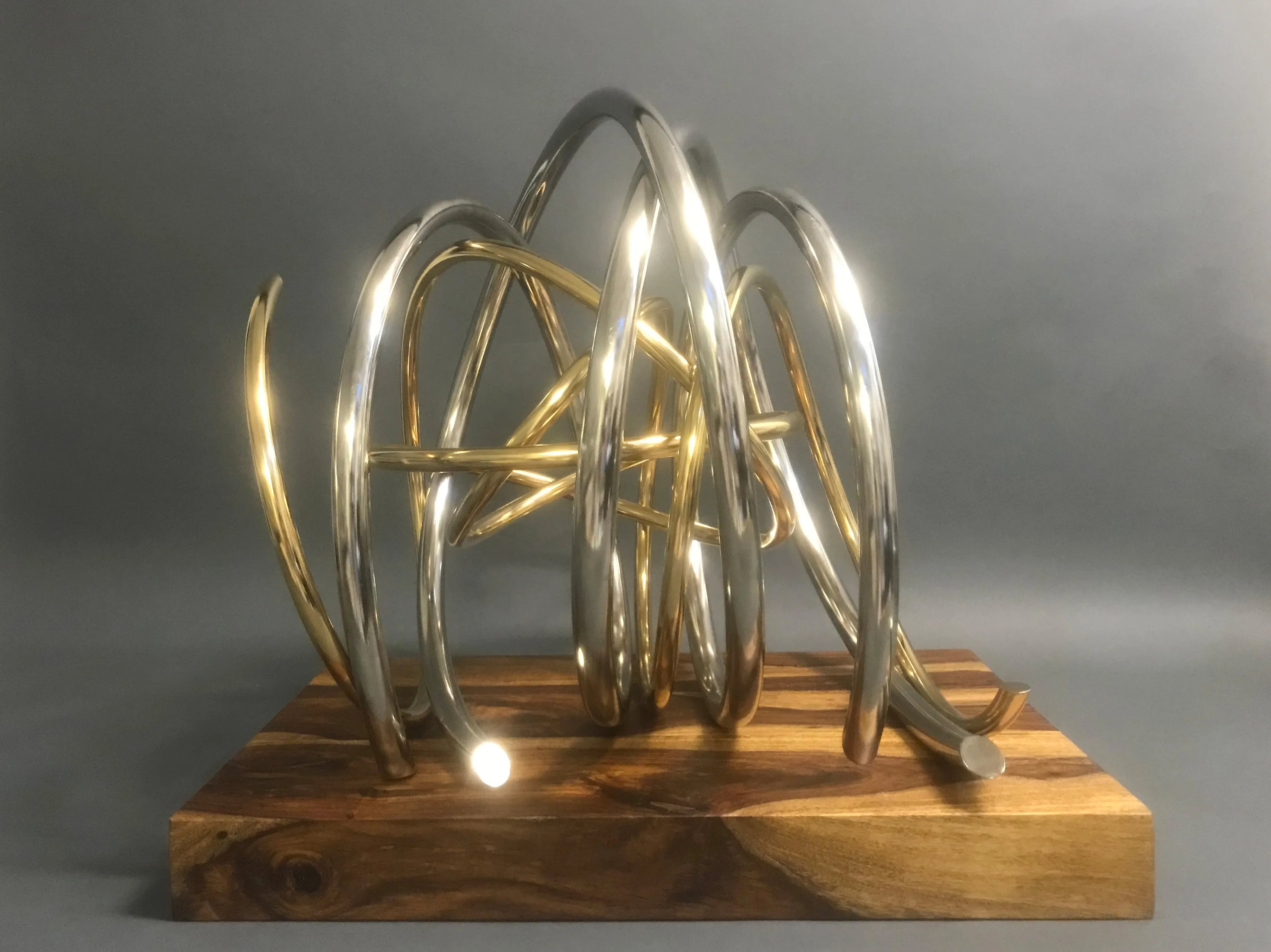 Mark Beattie's Gold in Silver Spiral Art | 24ct Gold Plated Sculpture ...