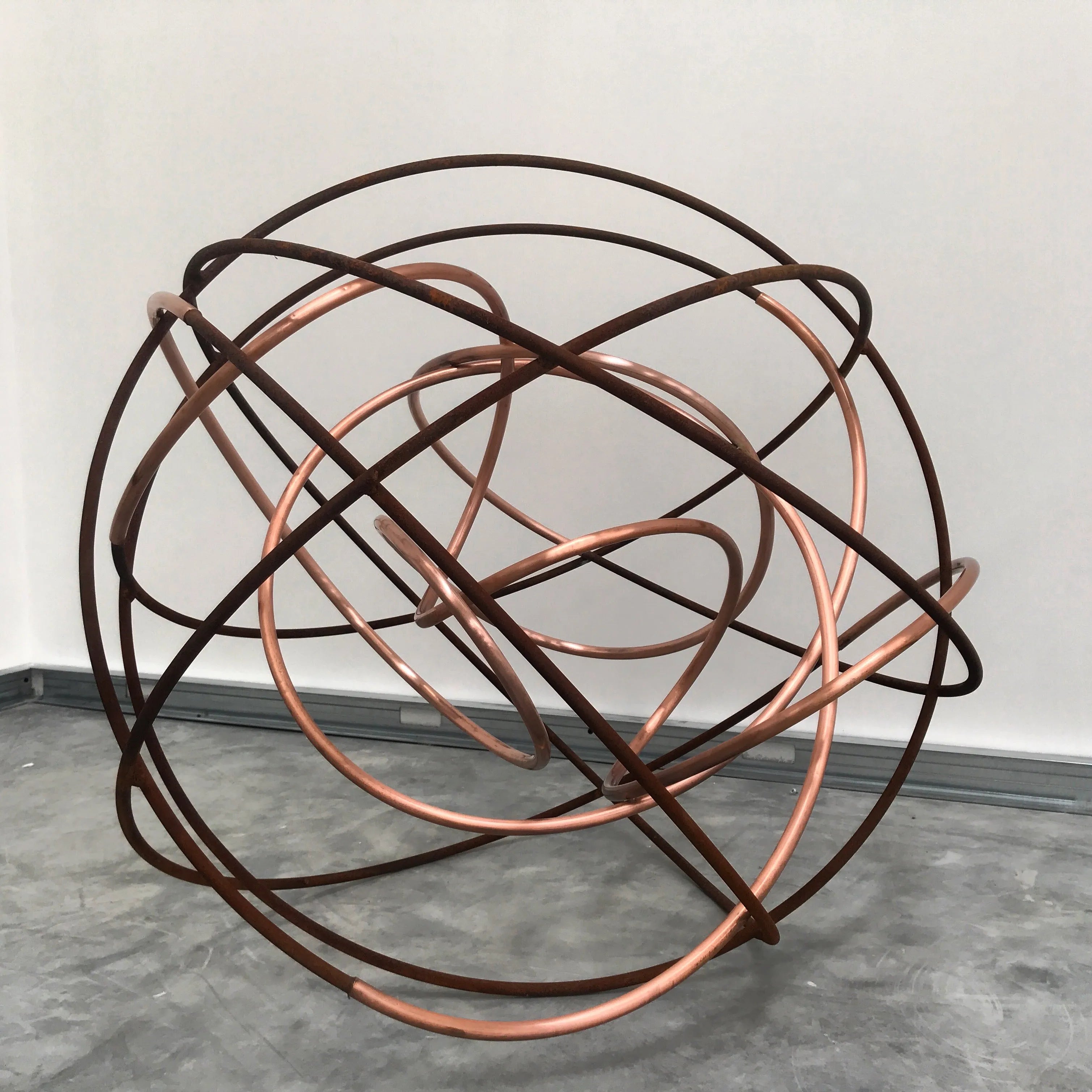 Mark Beattie Orbital XIV - Polished Copper and Rusted Steel Sculpture ...